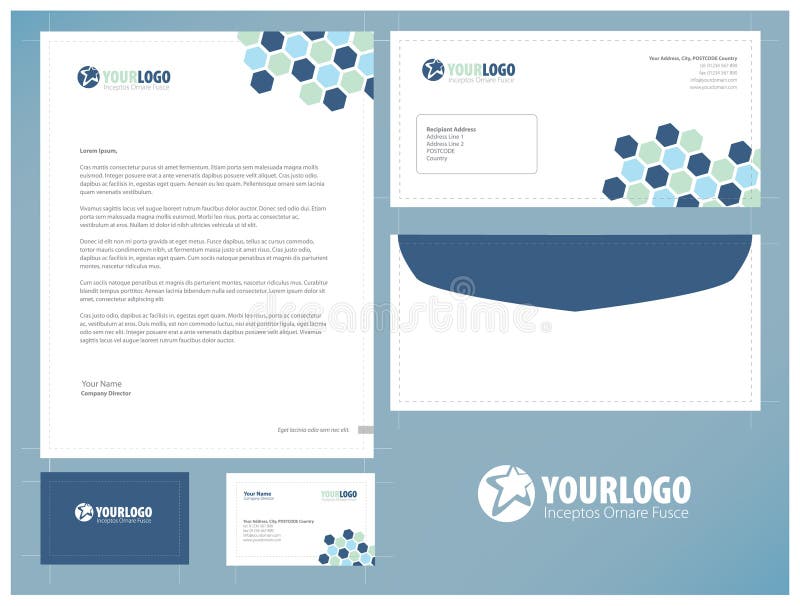 Corporate Stationery Template Design with Elements Stock Vector ...