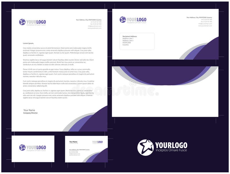 Corporate Stationery Template Design with Elements Stock Vector ...