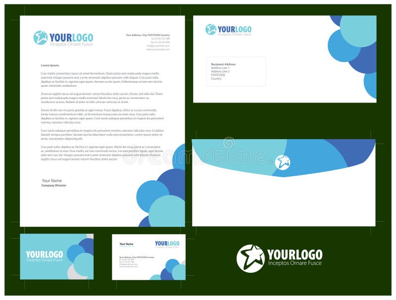 Corporate Stationery Template Design with Elements Stock Vector ...