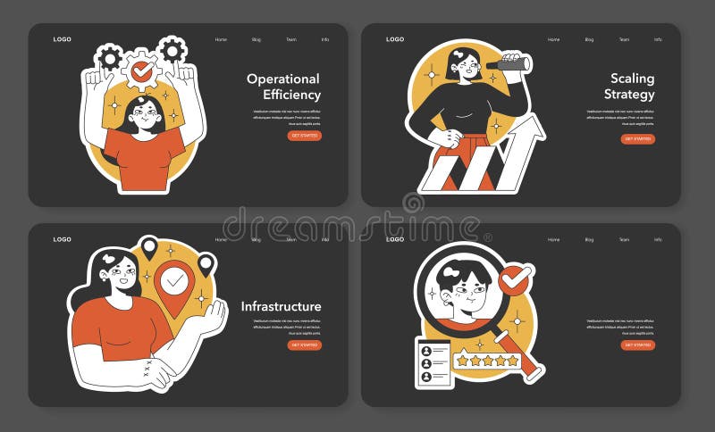 Corporate Strategy Set. Flat Vector Illustration. Stock Vector ...