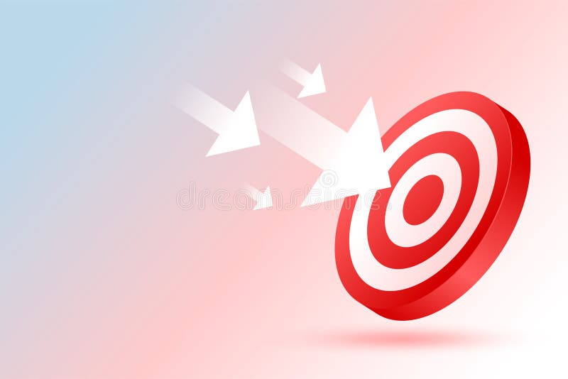 Corporate Strategy Target Board Hitting by Arrows Design Stock Vector ...