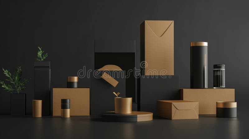 Corporate style box mockup stock image. Image of black - 302436065