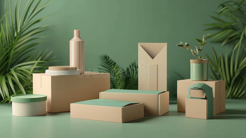 Corporate style box mockup stock illustration. Illustration of black ...