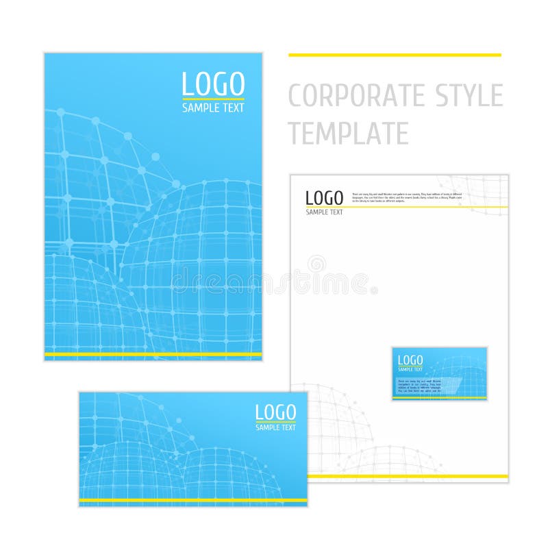 Corporate Style Template Grid Blue Stock Vector - Illustration of ...