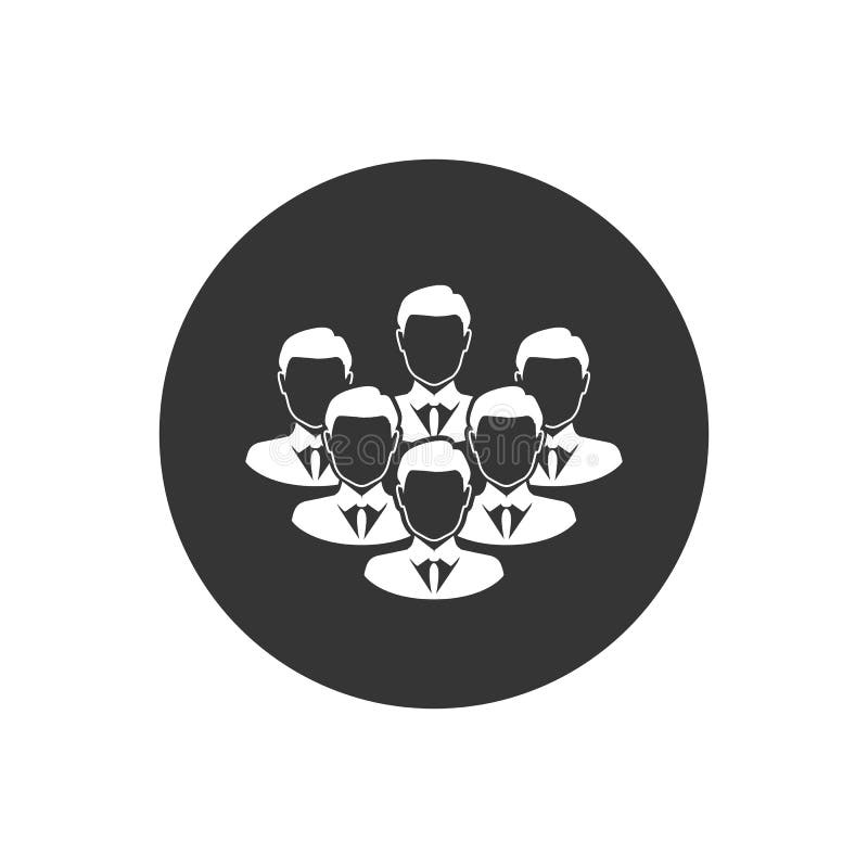 Corporate Team Icon Set. Employees Behind the Leader. Stock Vector ...