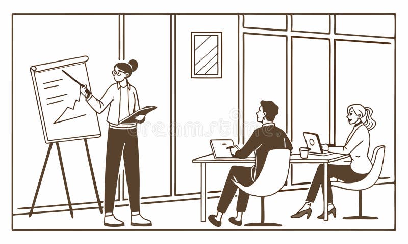 Corporate Team Planning Growth in Office Meeting Stock Vector ...