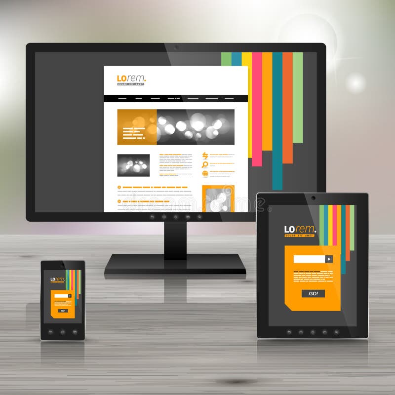 Corporate Template Design with Applications Stock Vector - Illustration ...