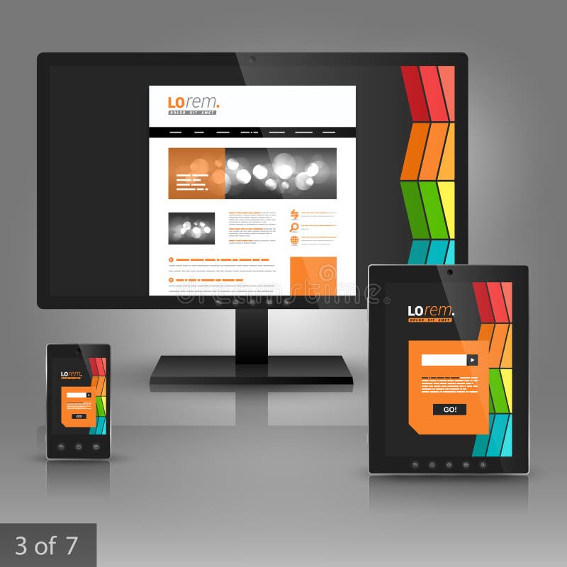 Corporate Template Design with Applications Stock Vector - Illustration ...