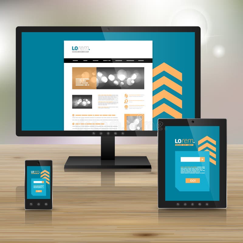 Corporate Template Design with Applications Stock Vector - Illustration ...