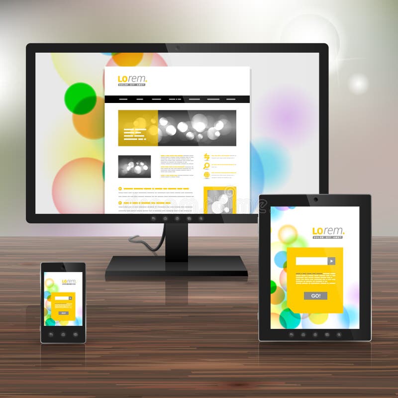 Corporate Template Design with Applications Stock Vector - Illustration ...