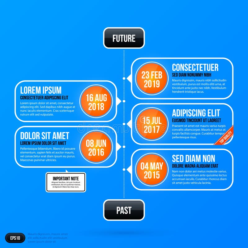 Corporate Timeline Template on Bright Blue Background Stock Vector ...