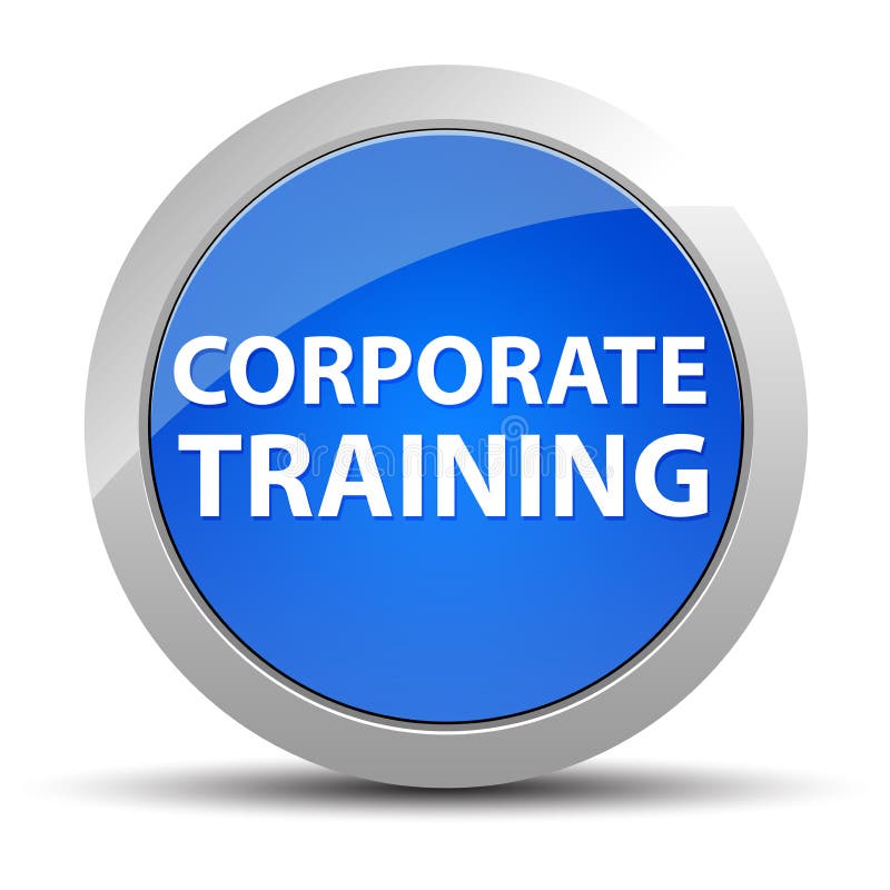 Corporate Training Blue Round Button Stock Illustration - Illustration ...