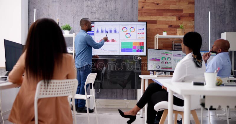 Corporate Training Presentation in Classroom Stock Image - Image of ...