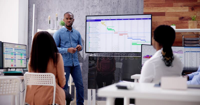 Corporate Training Presentation in Classroom Stock Photo - Image of ...