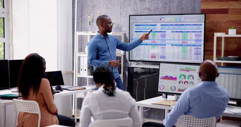 Corporate Training Presentation in Classroom Stock Image - Image of ...