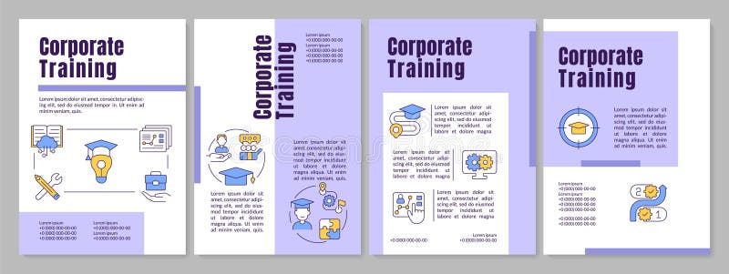 Corporate Training Program Purple Brochure Template Stock Illustration ...
