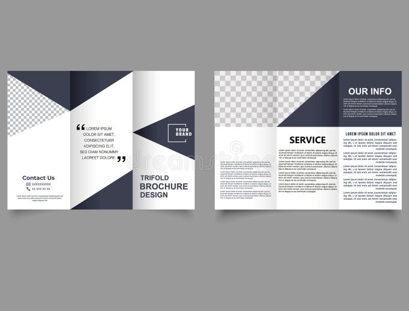 Corporate Trifold Brochure with Triangles. Tri-Fold Brochure. Vector ...
