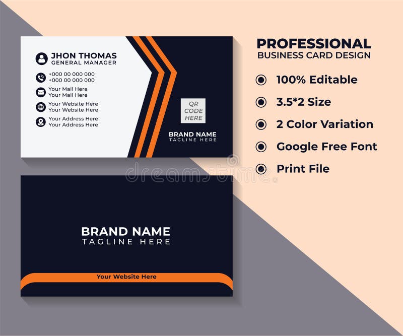 Corporate Unique Business Card Design Project.Professional 2 Side ...