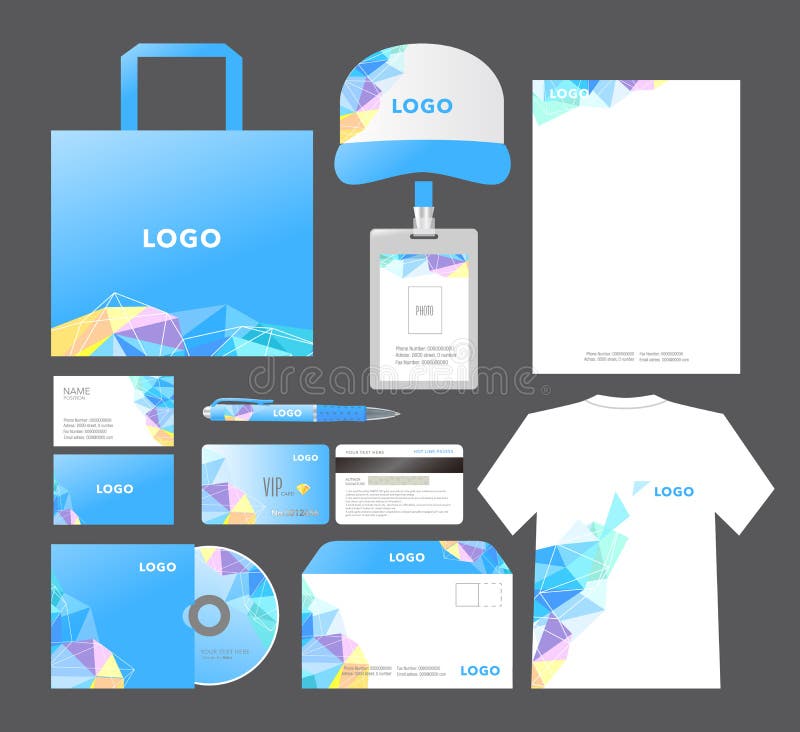 Corporate Visual Identity Design Stock Vector - Illustration of line ...