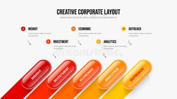 Corporate Visualization 5 Step Diagram Slideshow Layout Stock Vector ...