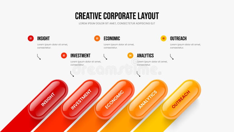 Corporate Visualization 5 Step Diagram Slideshow Layout Stock Vector ...