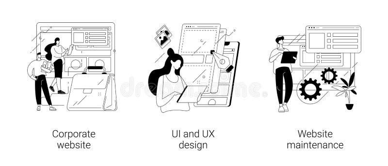 Corporate Website Abstract Concept Vector Illustrations. Stock Vector ...