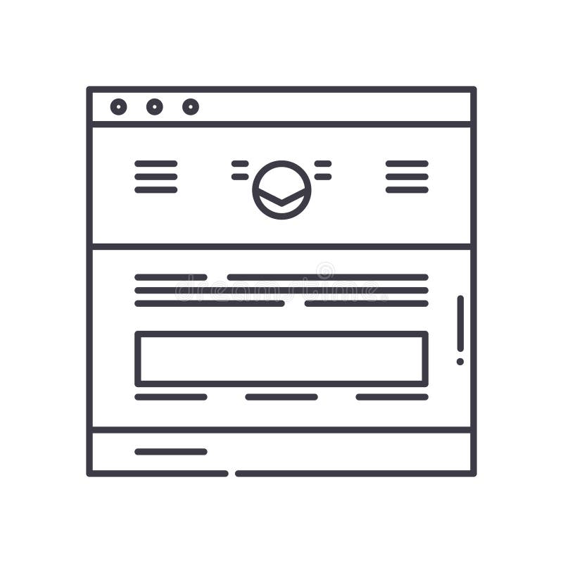 Corporate Website Concept Icon, Linear Isolated Illustration, Thin Line ...