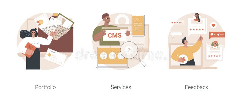 Corporate Website Menu Bar Abstract Concept Vector Illustrations. Stock ...