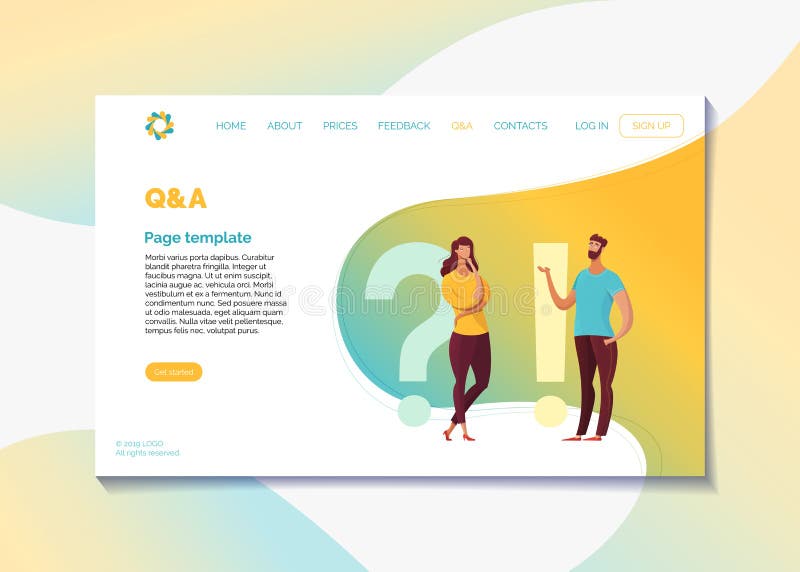 Corporate Website Q&a Page Flat Vector Template Stock Vector ...
