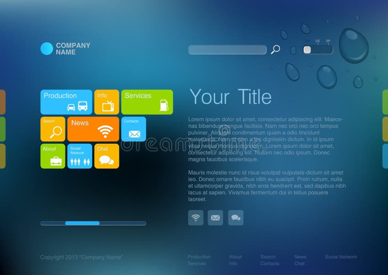 Tablet Pc Interface. Website Design Template. Stock Vector ...