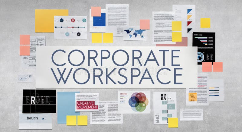 Corporate Workspace Coworking Space Connection Collaboration Con Stock ...