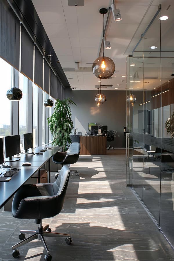 Corporate Workspace with Modern Business Essentials. Stock Illustration ...