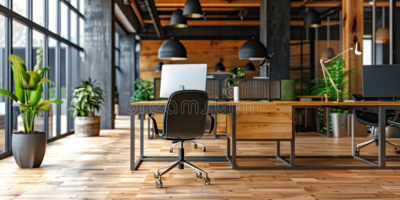 Corporate Workspace with Modern Office Items. Stock Illustration ...