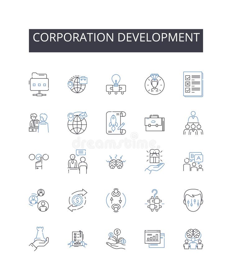 Corporation Development Line Icons Collection. Business Expansion ... Corporation Development Line Icons Collection. Business Expansion ...