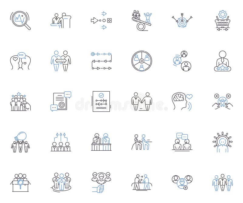 Corporation Squad Line Icons Collection. Teamwork, Strategy, Unity ...