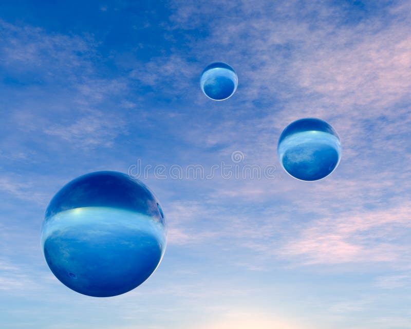 Corps Ronds Bleus En Cristal Illustration Stock - Illustration du ...