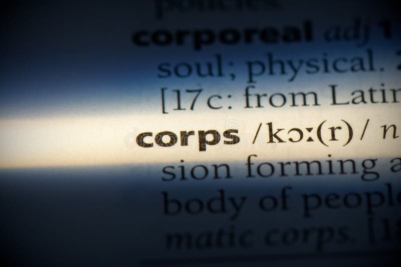 Corps stock photo. Image of english, paper, book, word - 161578016