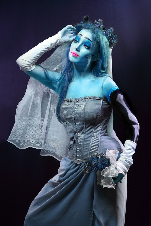 Corpse Bride Under Blue Moon Light Stock Photo - Image of horrifying ...
