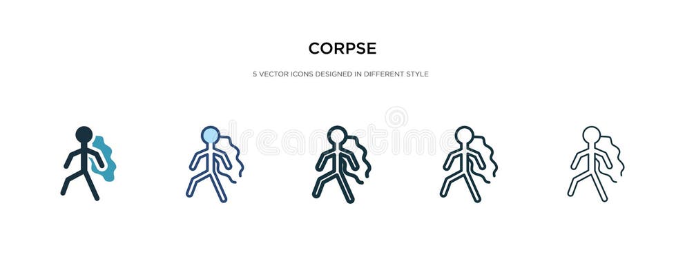 Corpse Icon in Different Style Vector Illustration. Two Colored and ...