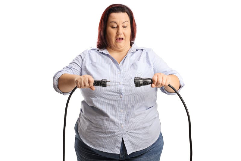 Shocked Corpulent Woman Holding a Bill Stock Photo - Image of price ...