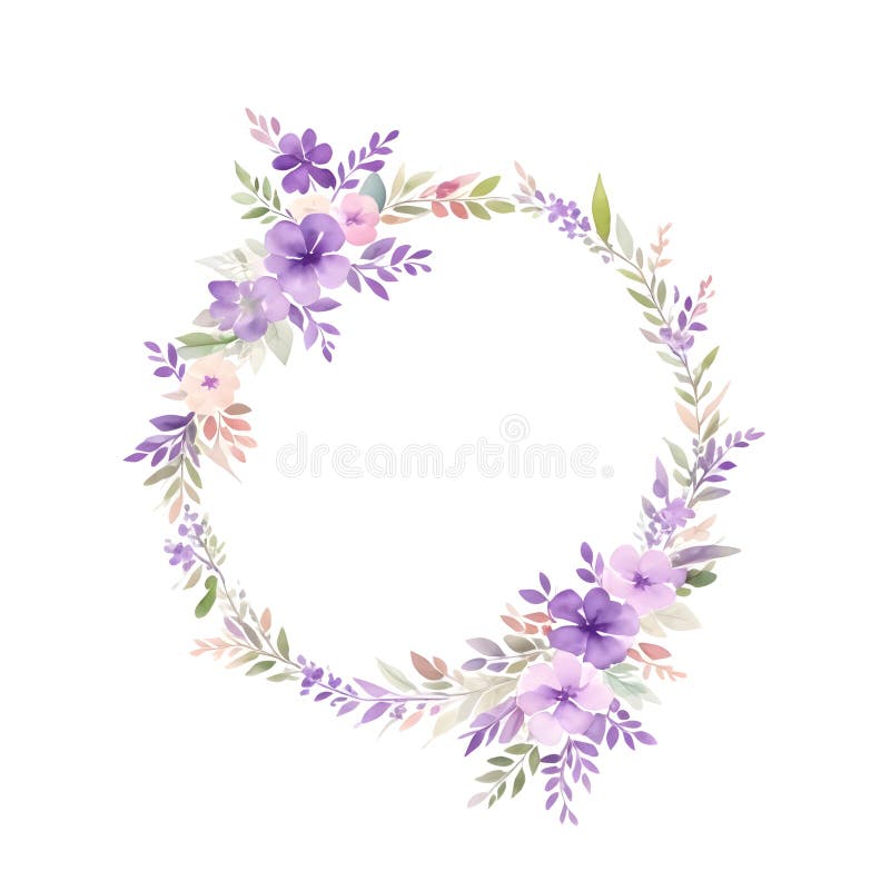 Correa Acuarela Con Flores Moradas Y Hojas Ai Generativo Stock de ... Correa Acuarela Con Flores Moradas Y Hojas Ai Generativo Stock de ...