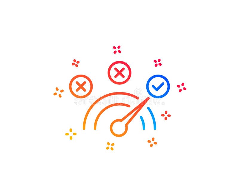 Correct Answer Line Icon. Speedometer Concept Sign. Vector Stock Vector ...