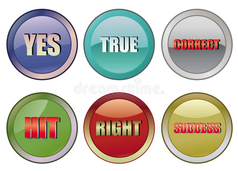 Correct buttons stock vector. Illustration of true, icons - 12369802