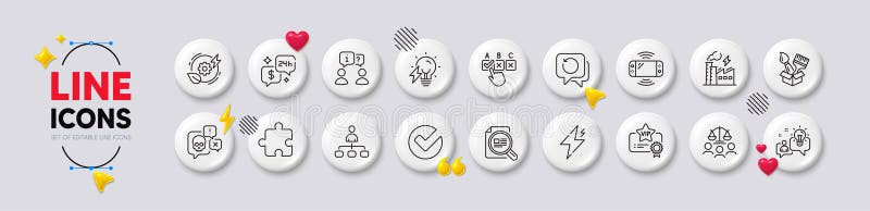 Correct Checkbox, Electricity Bulb and Recovery Data Line Icons. for ...