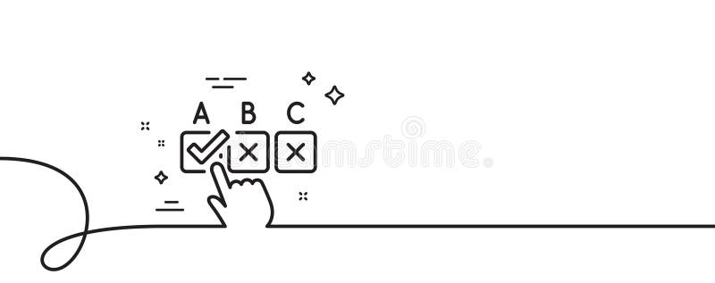 Correct Checkbox Line Icon. Select Answer Sign. Continuous Line with Curl. Vector Stock Vector ...