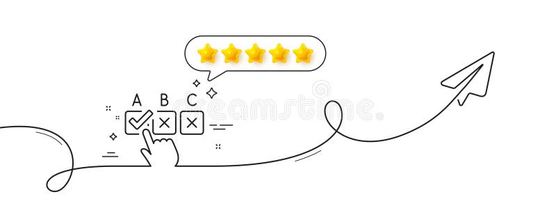 Correct Checkbox Line Icon. Select Answer Sign. Continuous Line with ...