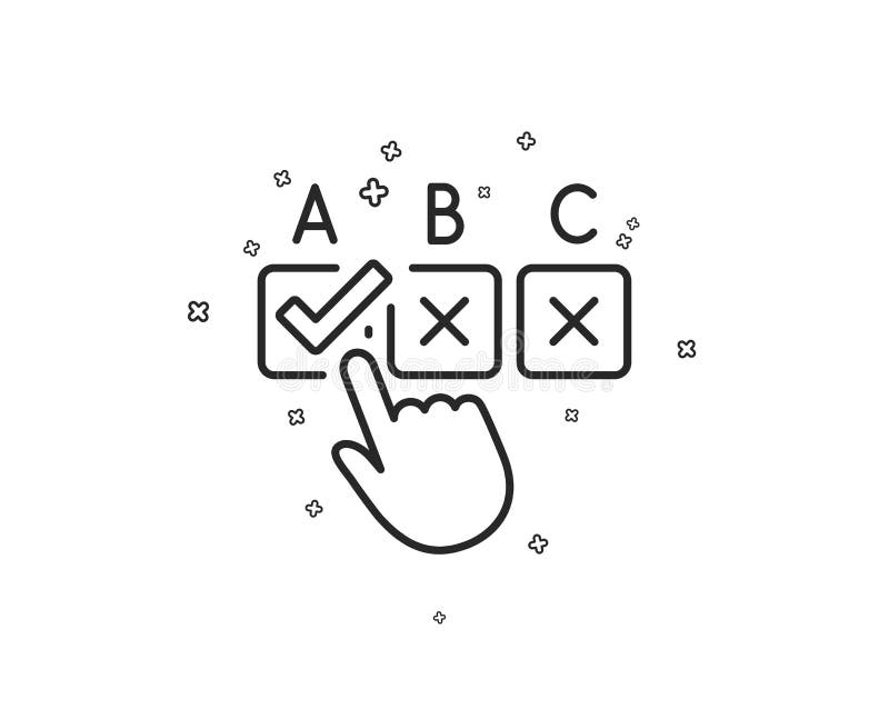 Correct Checkbox Line Icon. Select Answer Sign. Vector Stock Vector ...