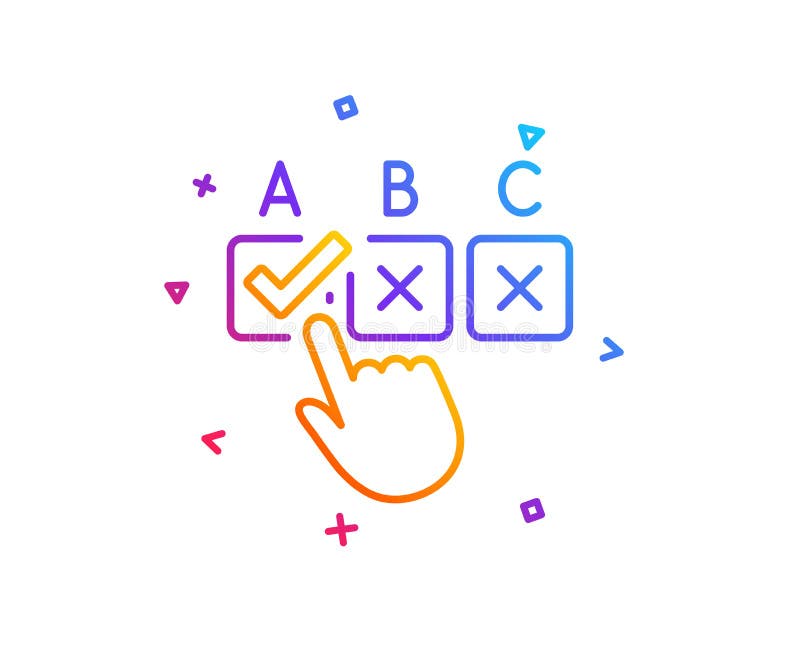 Correct Checkbox Line Icon. Select Answer Sign. Vector Stock Vector ...