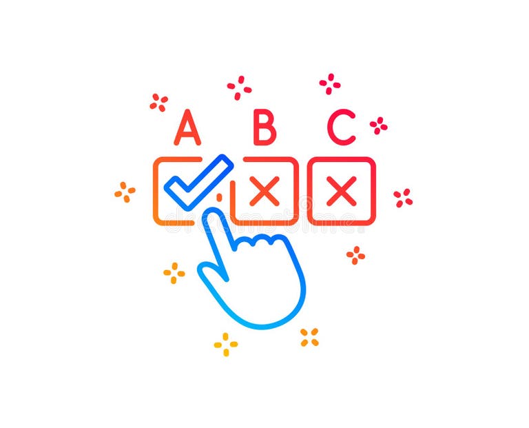 Correct Checkbox Line Icon. Select Answer Sign. Vector Stock Vector ...