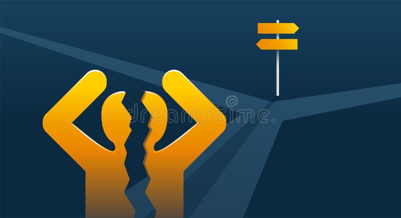 Correct Decision - Character Breaking Apart Stock Vector - Illustration ...
